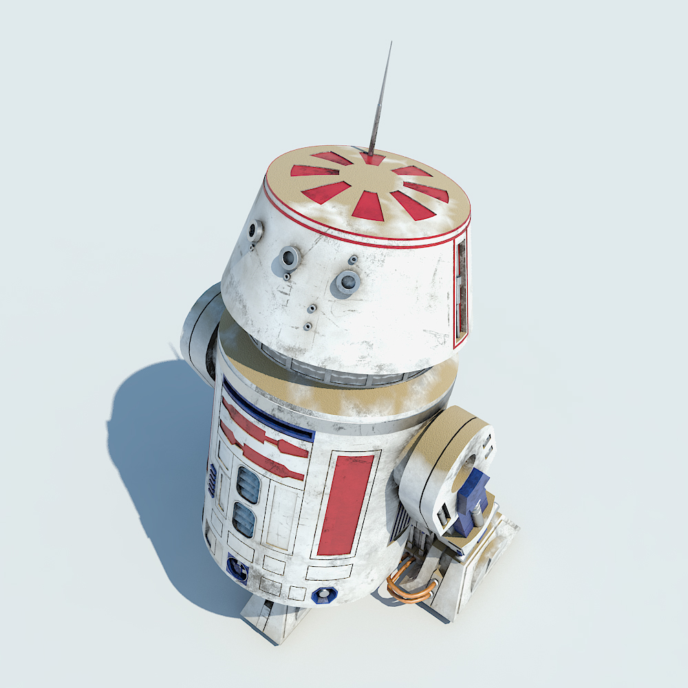 3d r5-d4 droid model