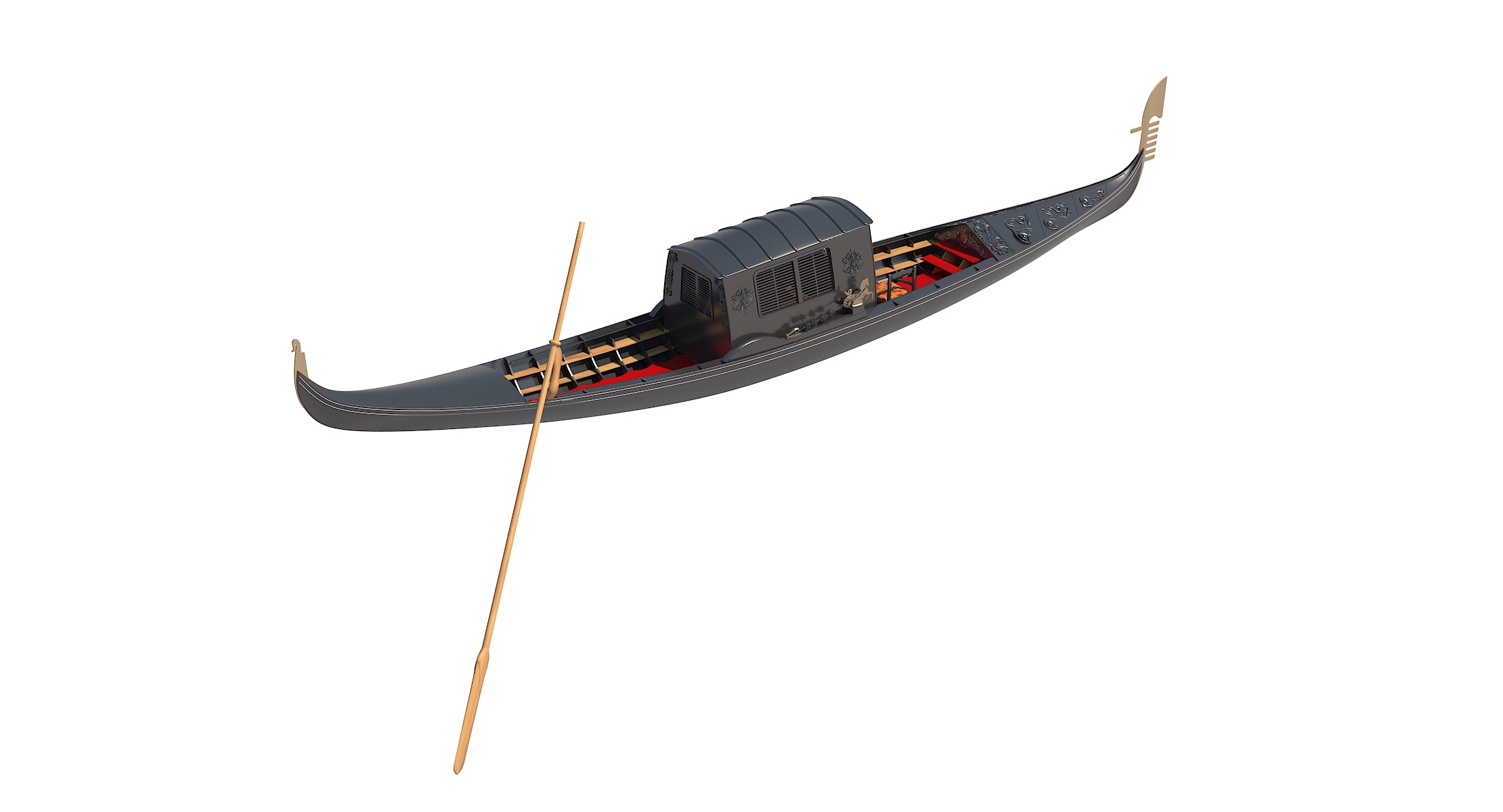 3d venetian gondola roof model