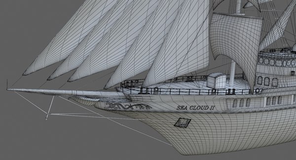 3d model of sea cloud cruise ship