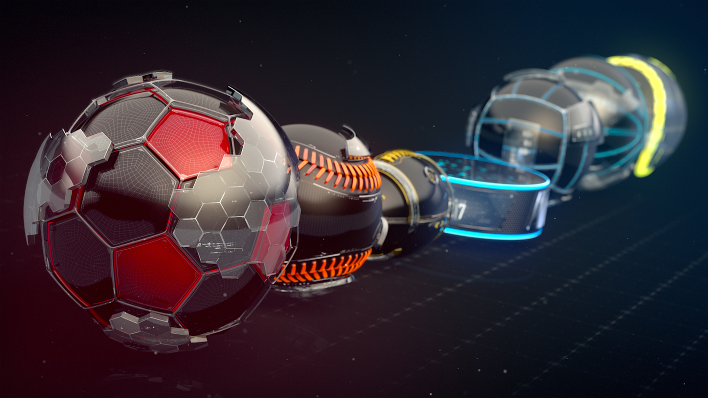 3d model sport balls concept