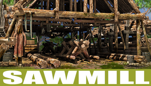 Stock sawmill isometric game