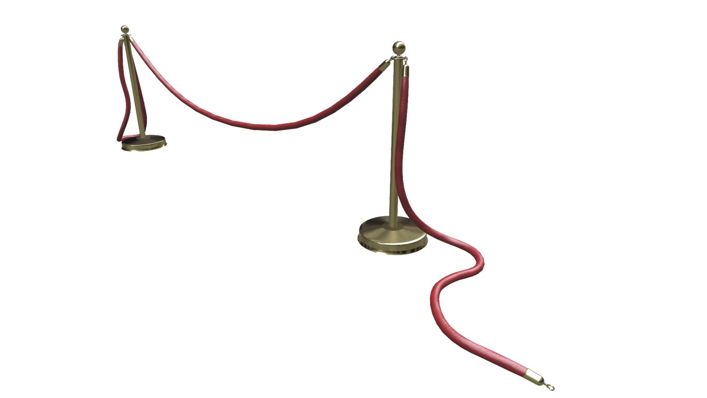 velvet rope stanchion divider 3d max