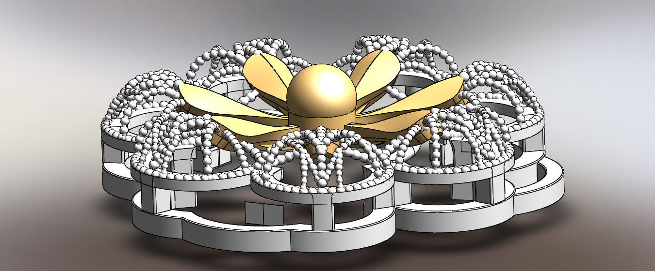jewels-flower-gold-3dprint-mold-mum 3d model
