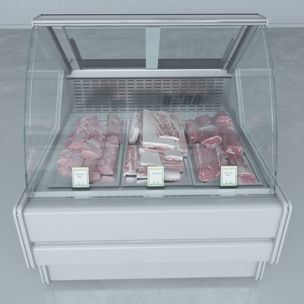 3d model custom refrigerated showcase meat