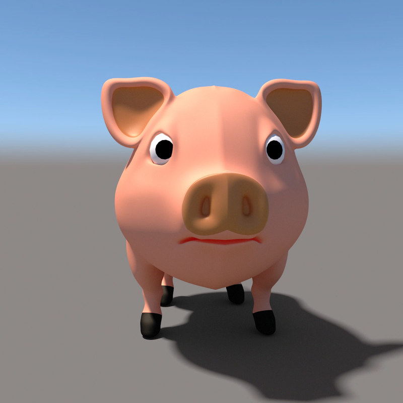 3d cartoon pig