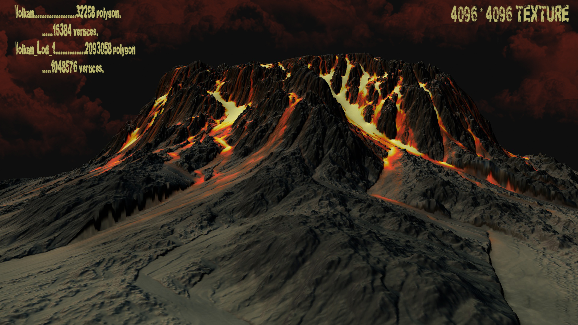 3d volcano