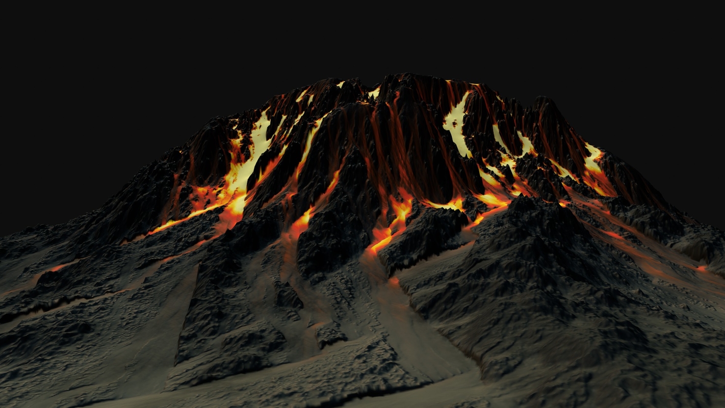 3d volcano