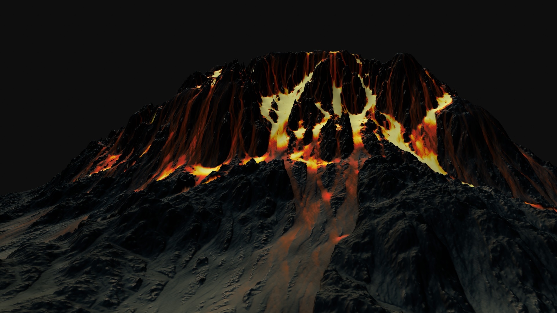 3d volcano