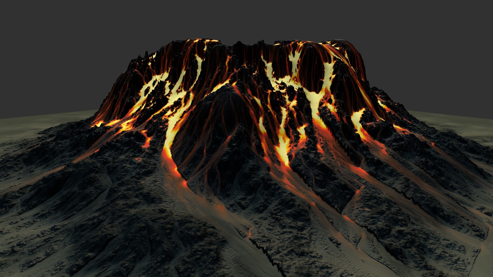 3d volcano