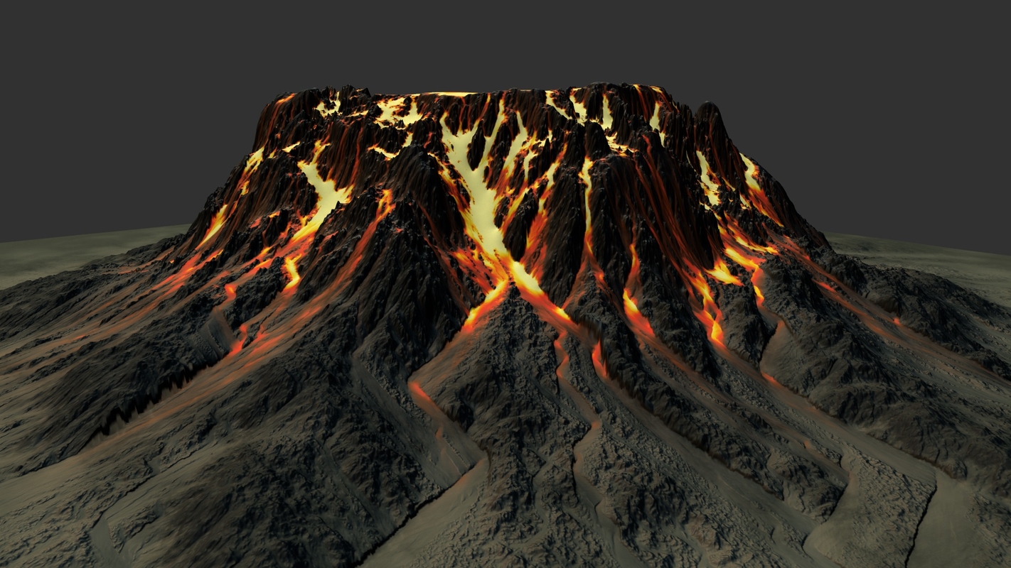 3d volcano