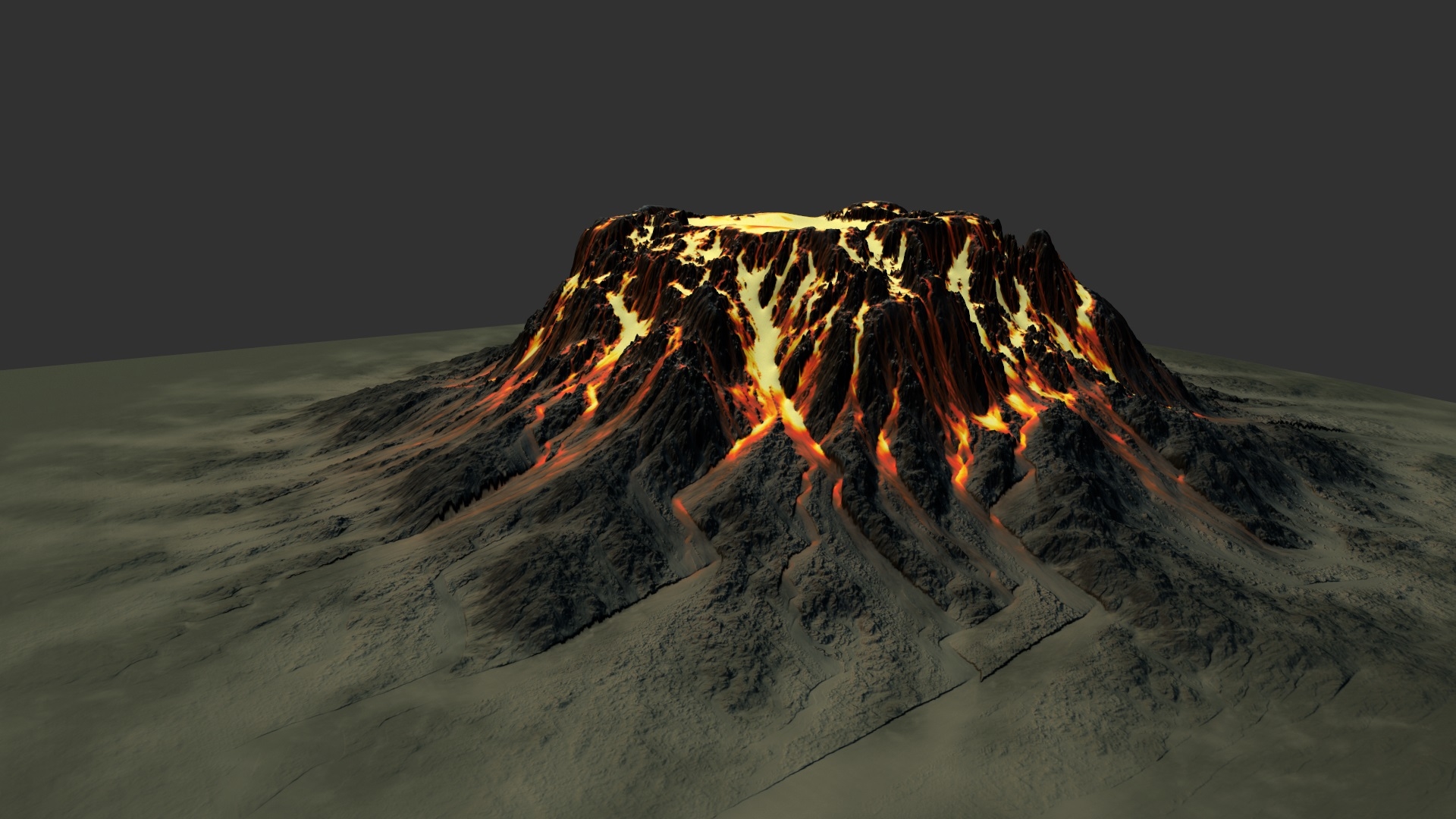 3d volcano