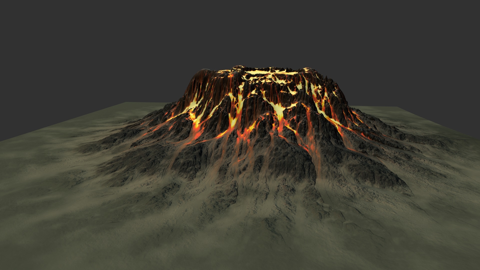 3d volcano