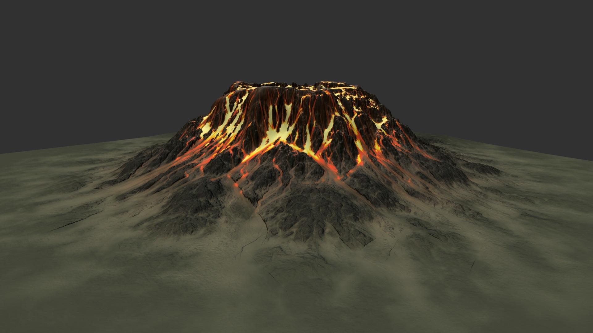 3d volcano