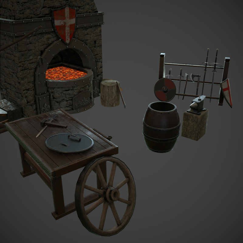 3d medieval props model