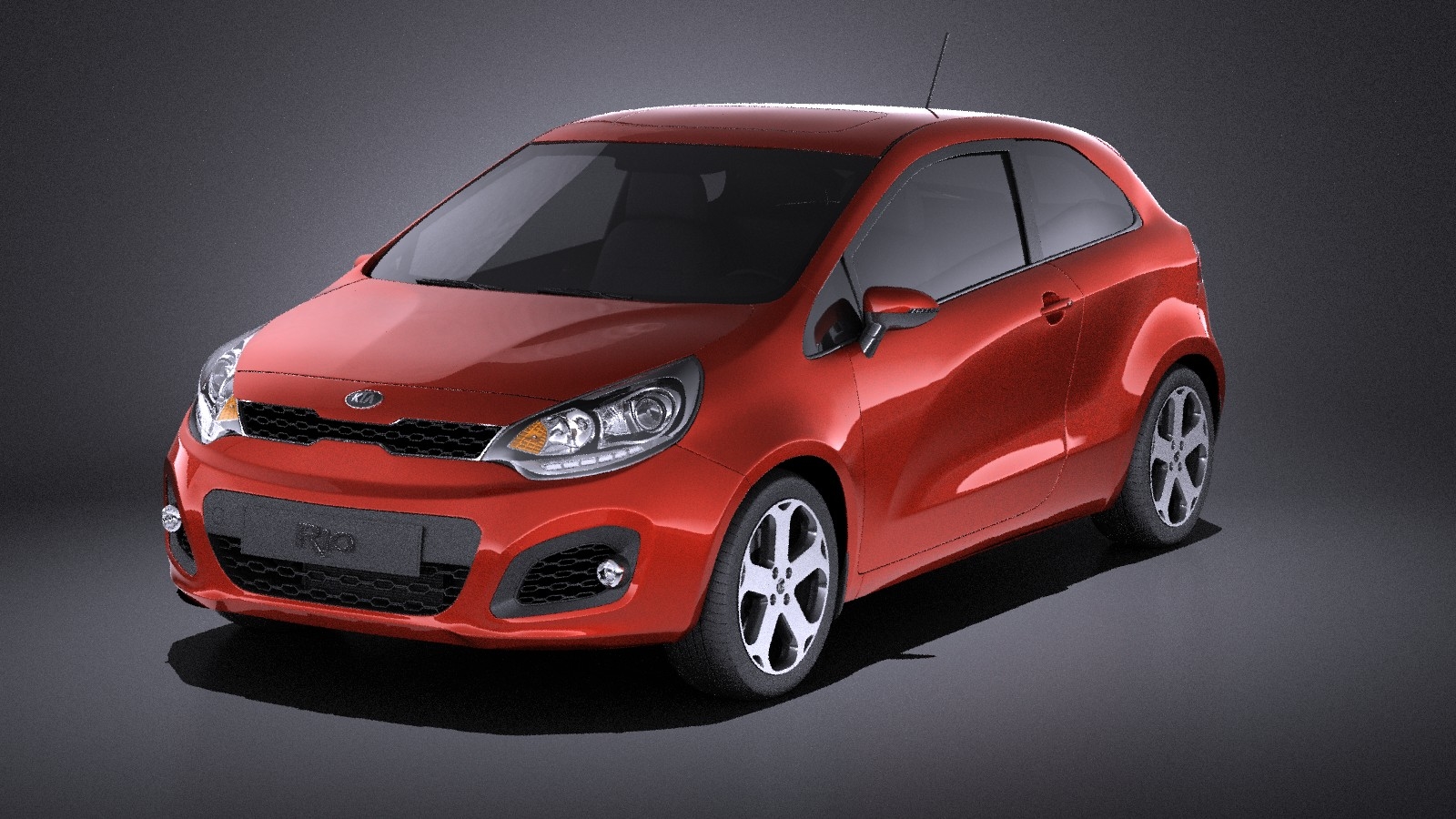 kia rio hatchback 3d max