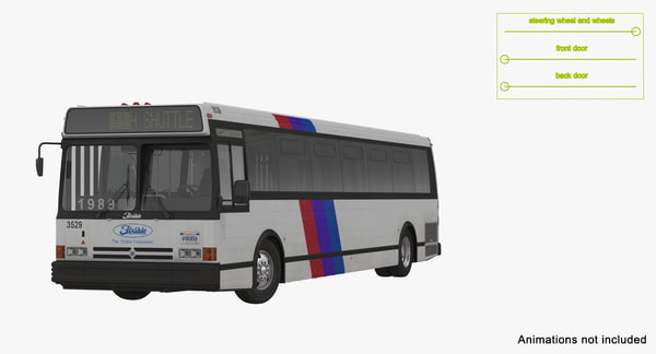 3d model flxible metro d bus