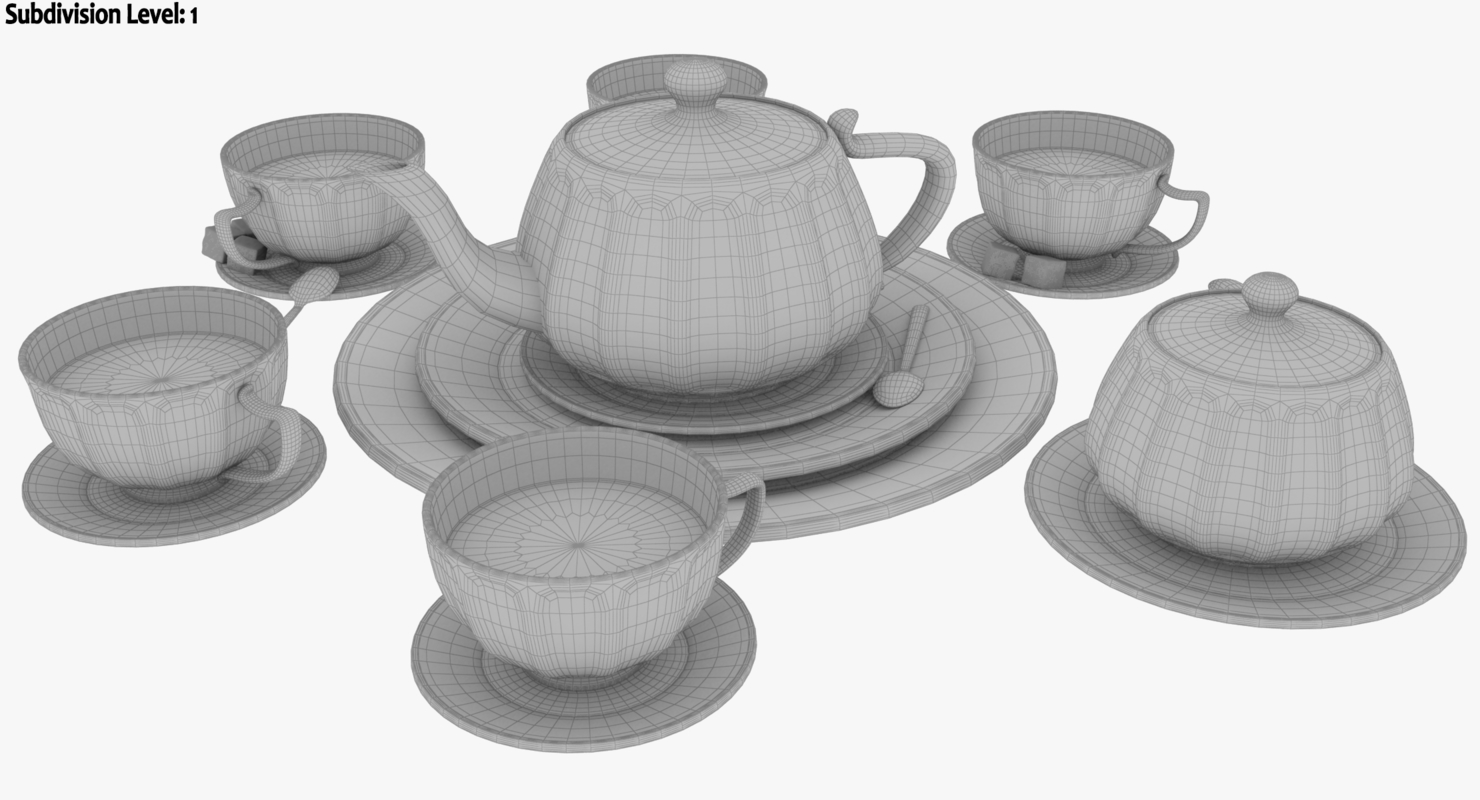 3d tea set