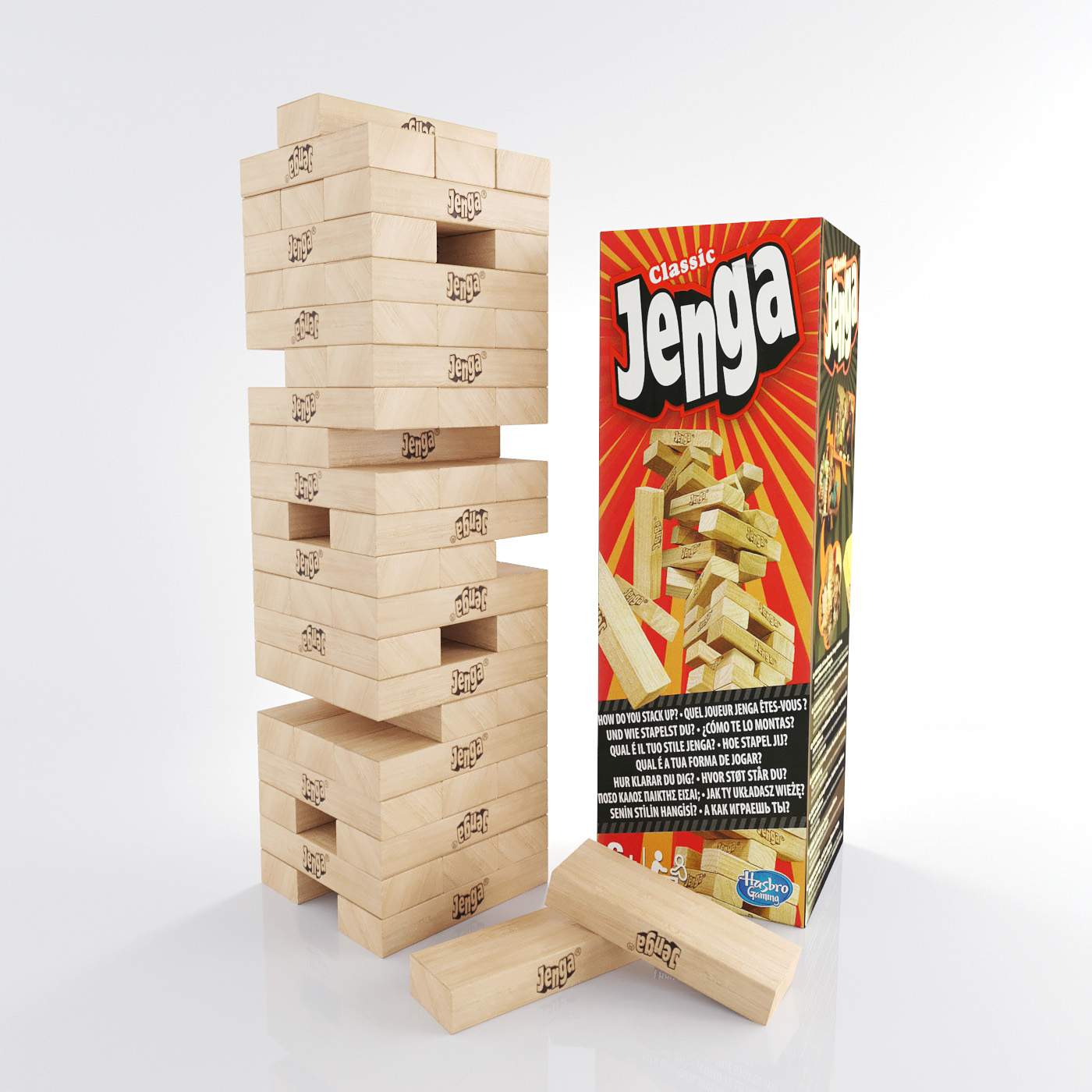 3d jenga wooden bars