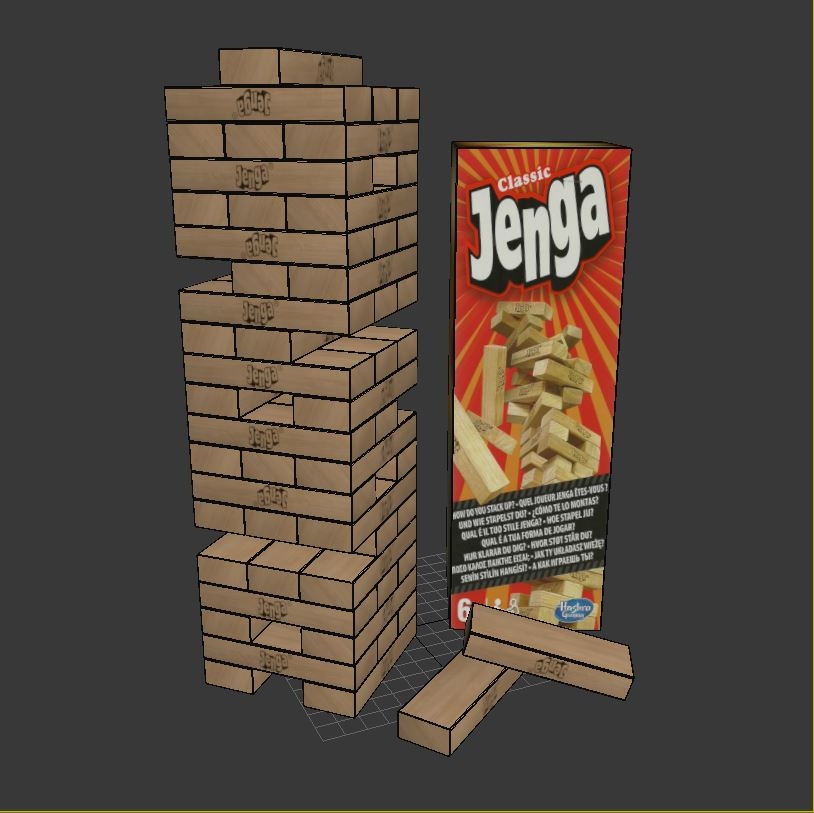 3d jenga wooden bars
