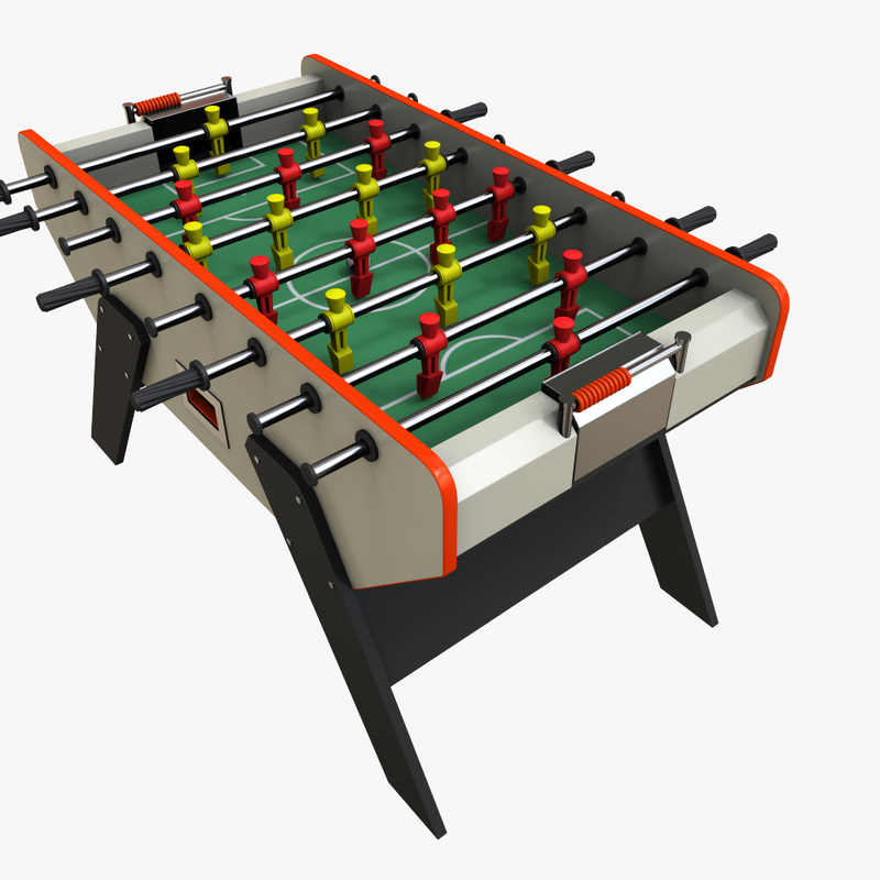realistic foosball table 3d max