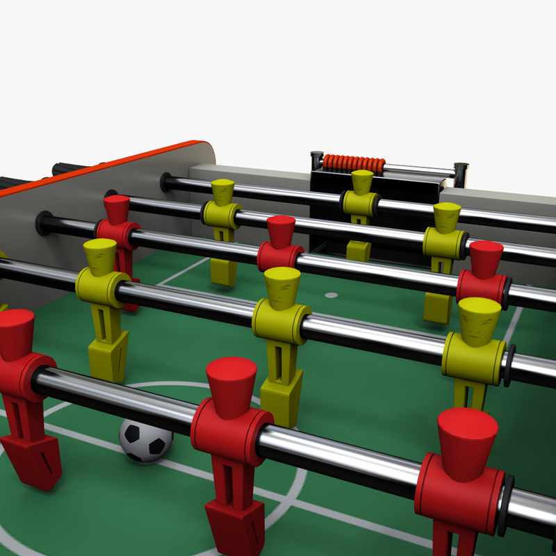 realistic foosball table 3d max