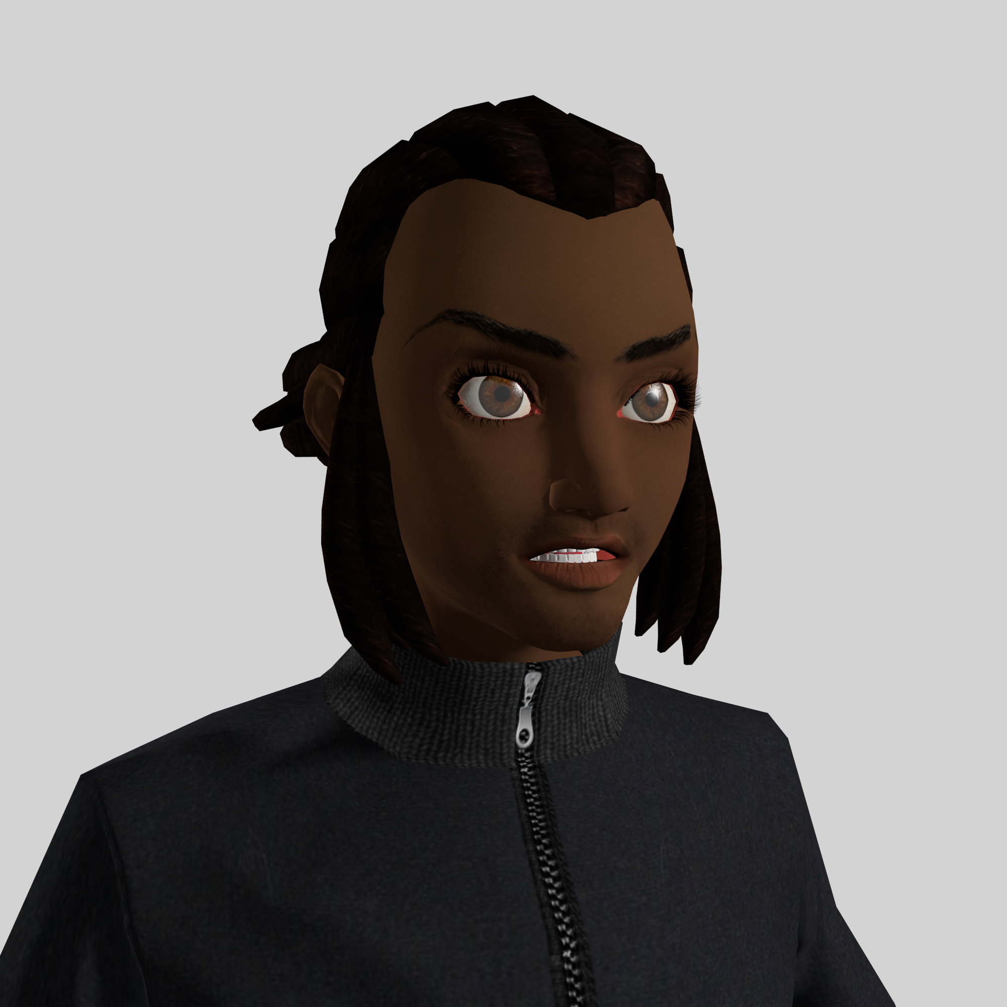 black young man character 3d obj