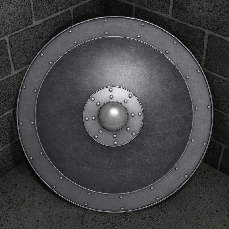 black iron shield 3d obj