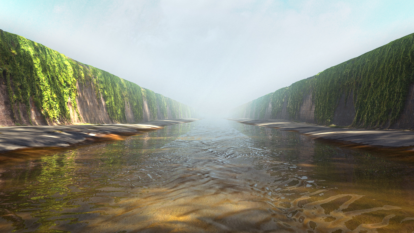 3d urban water canal model