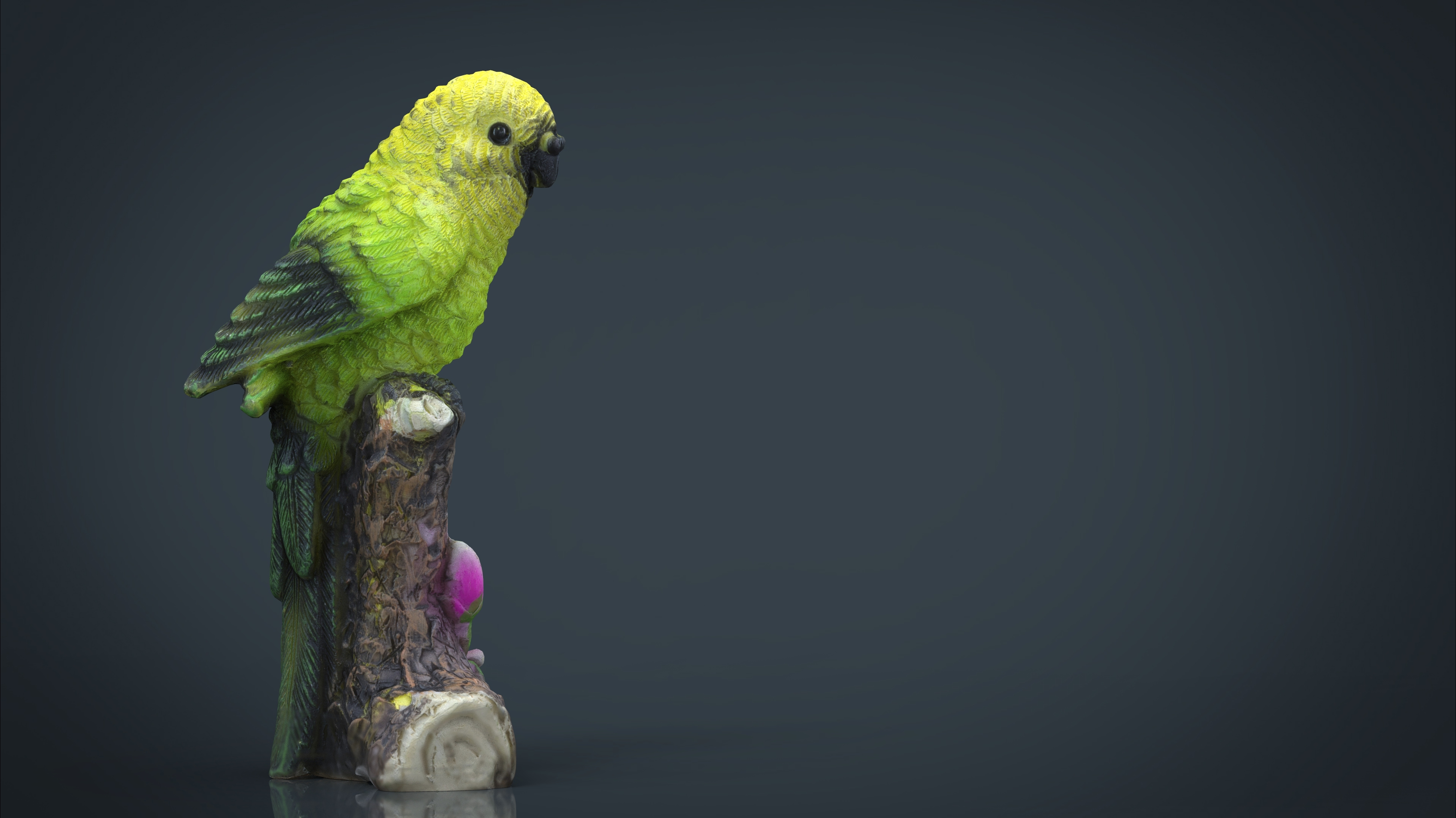 3d model green parrot