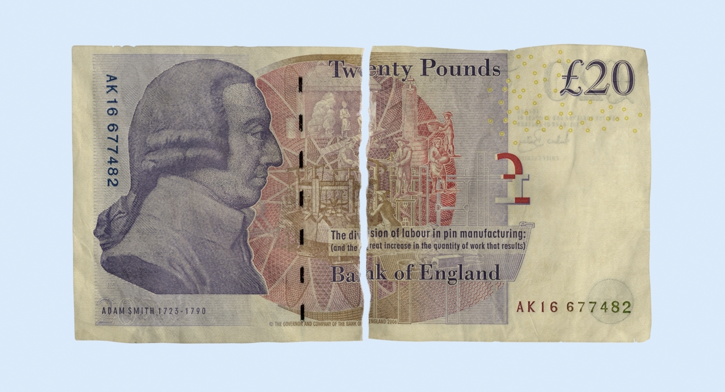 20 pound note torn 3d model