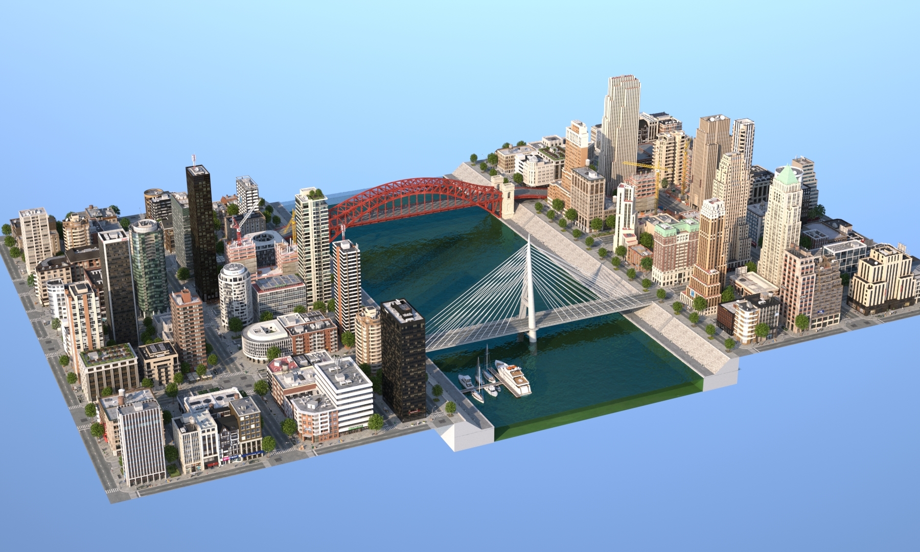 3d model river city buildings