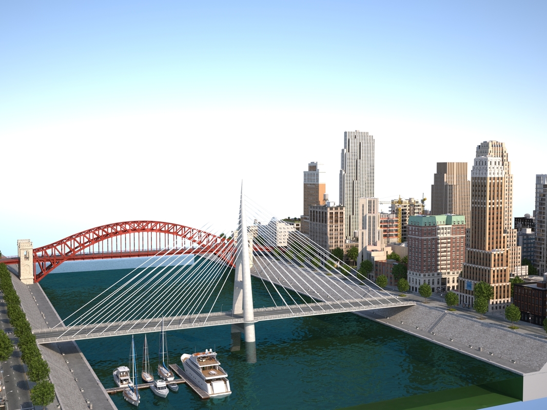 3d model river city buildings