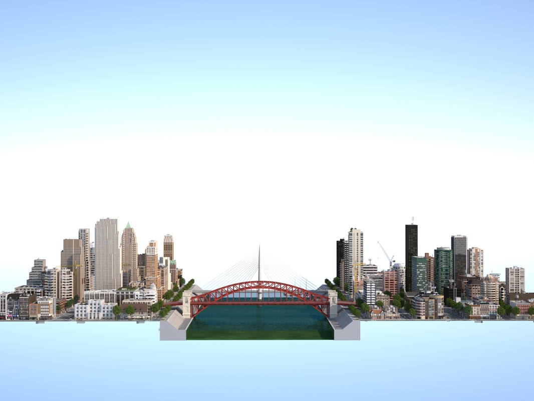 3d model river city buildings