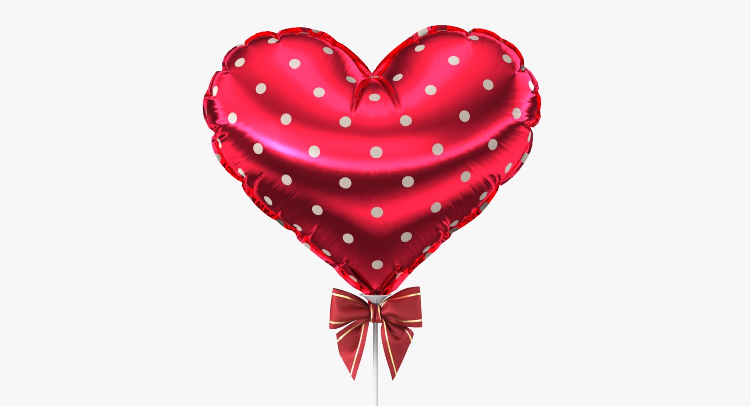 realistic balloon heart 3d model