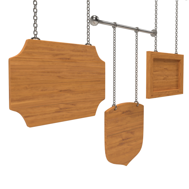 3ds wooden signboard set