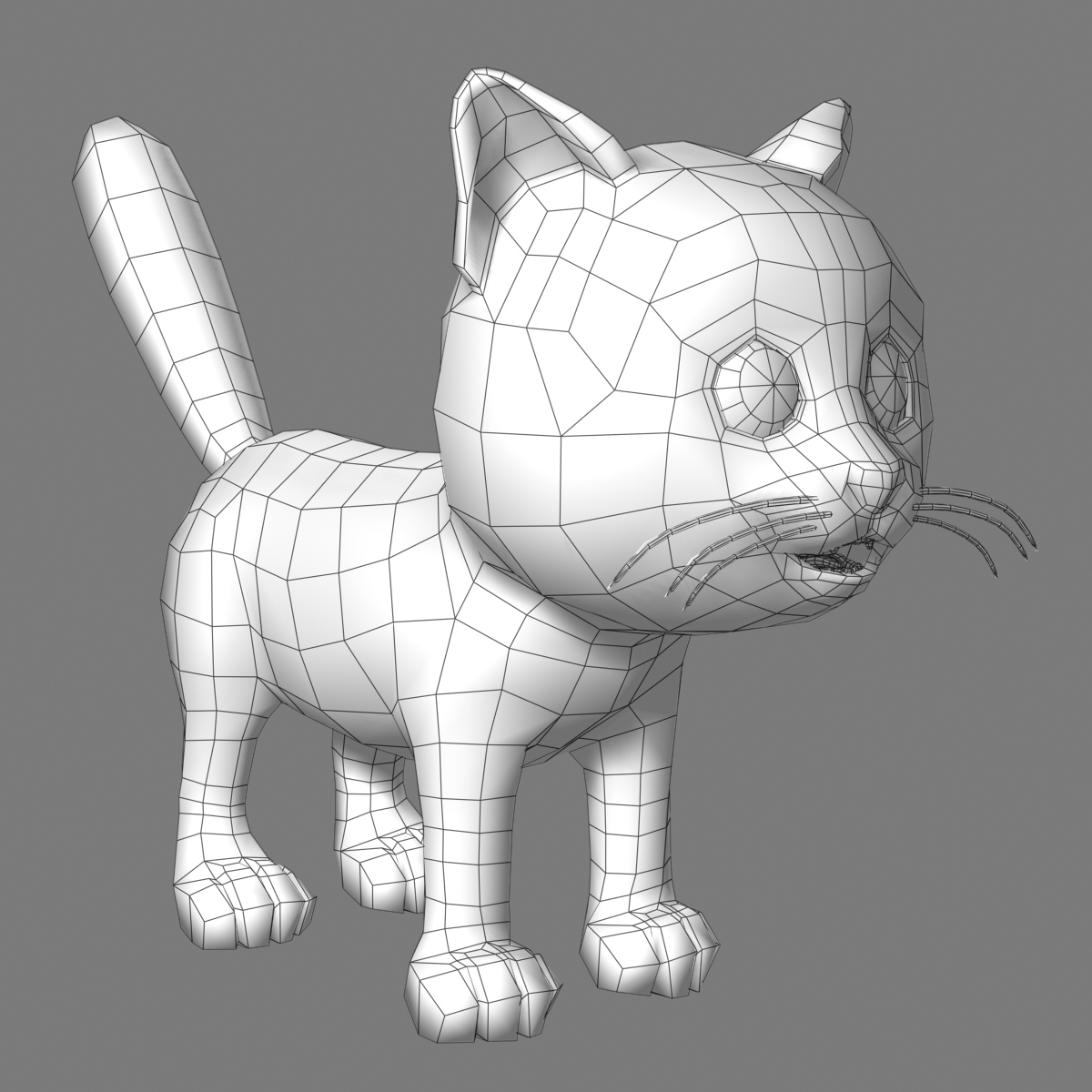 3d cat cartoon rigged