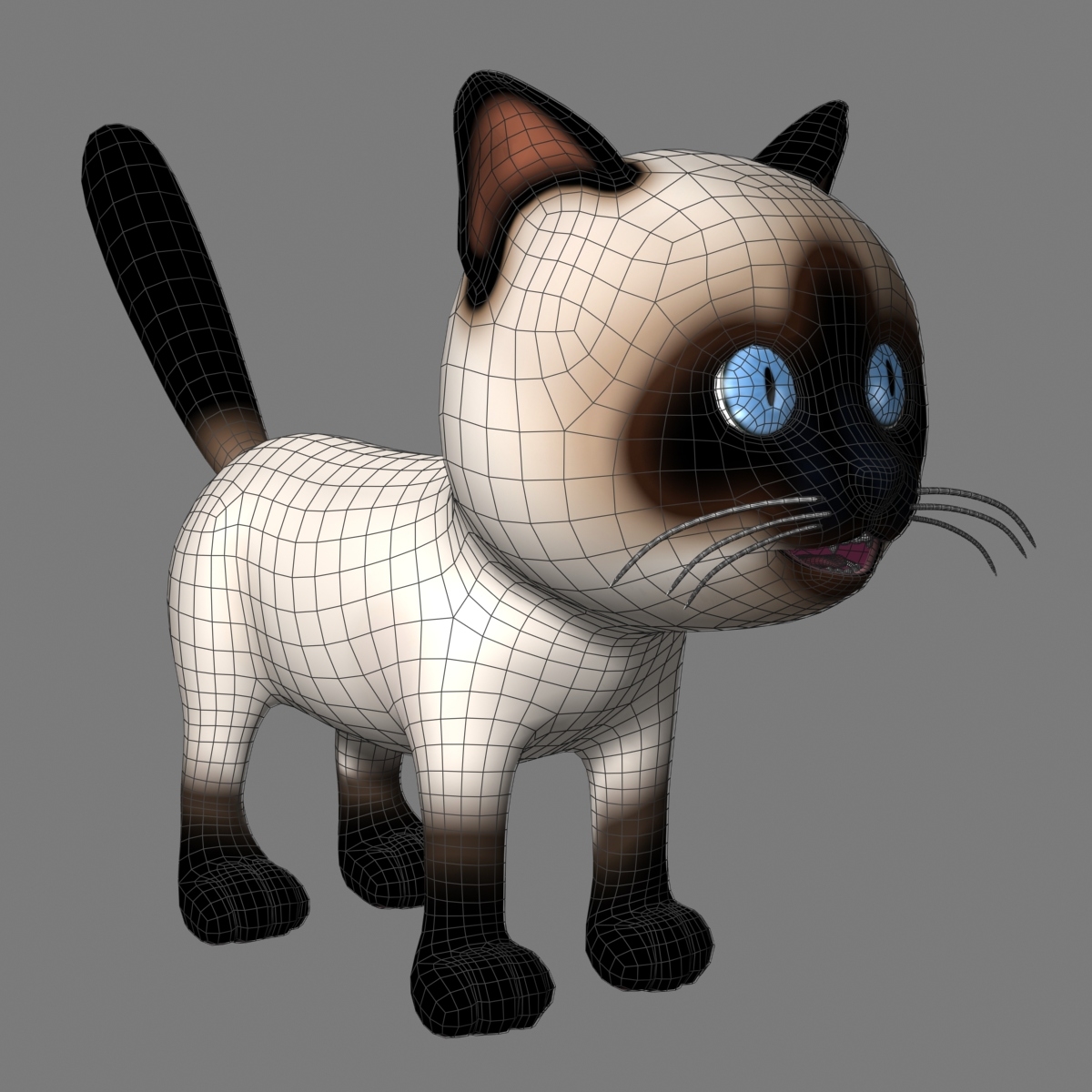 3d cat cartoon rigged