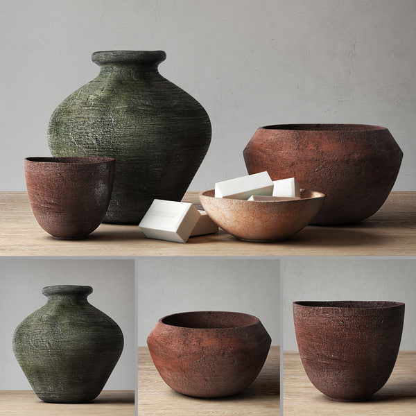3d model african lobi pot