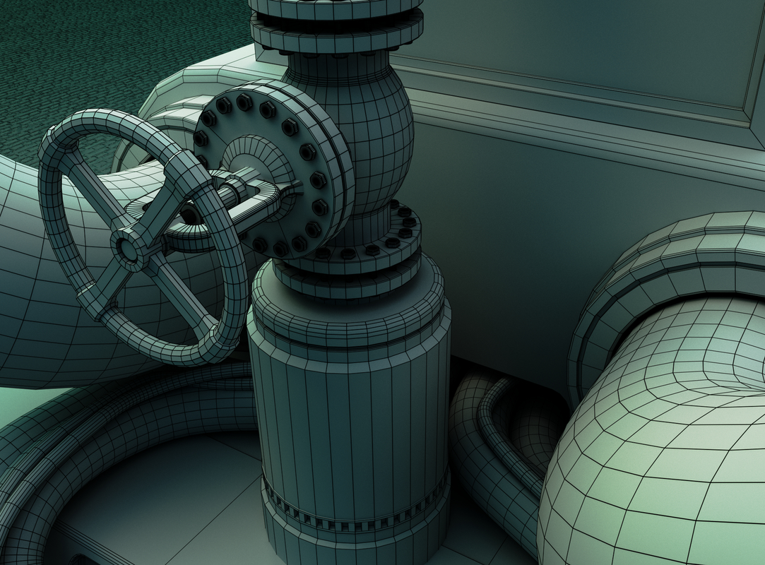 industrial boiler 3d blend