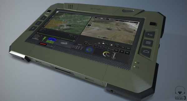 3d model military tablet