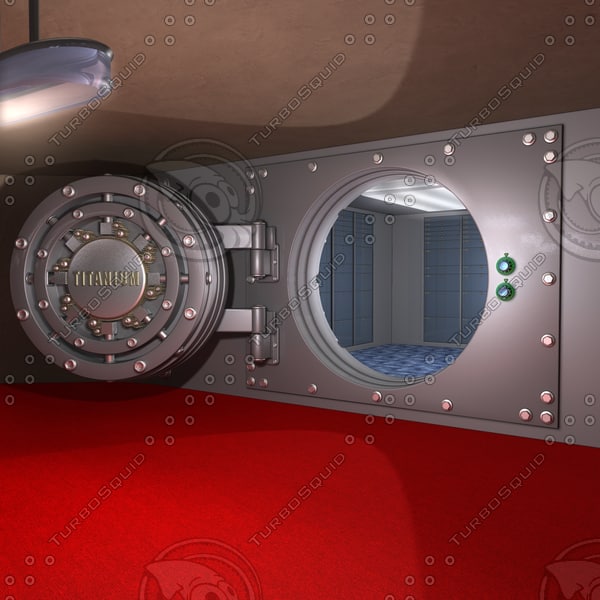 bank safe animatable parts 3d dxf