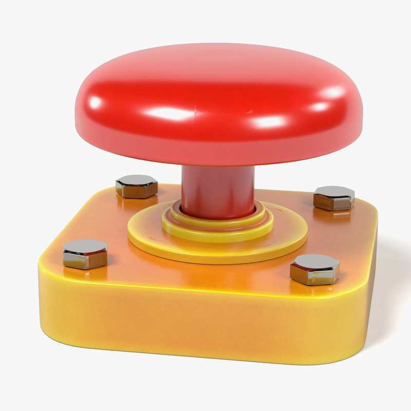 3d red button model