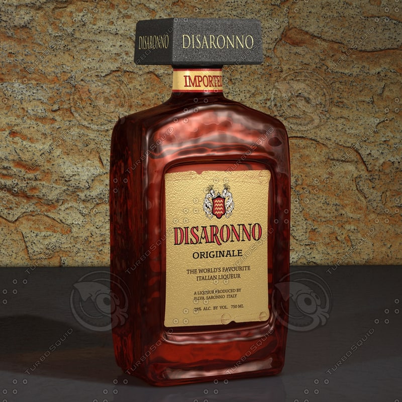 photorealistic disaronno italian liqueur 3d model