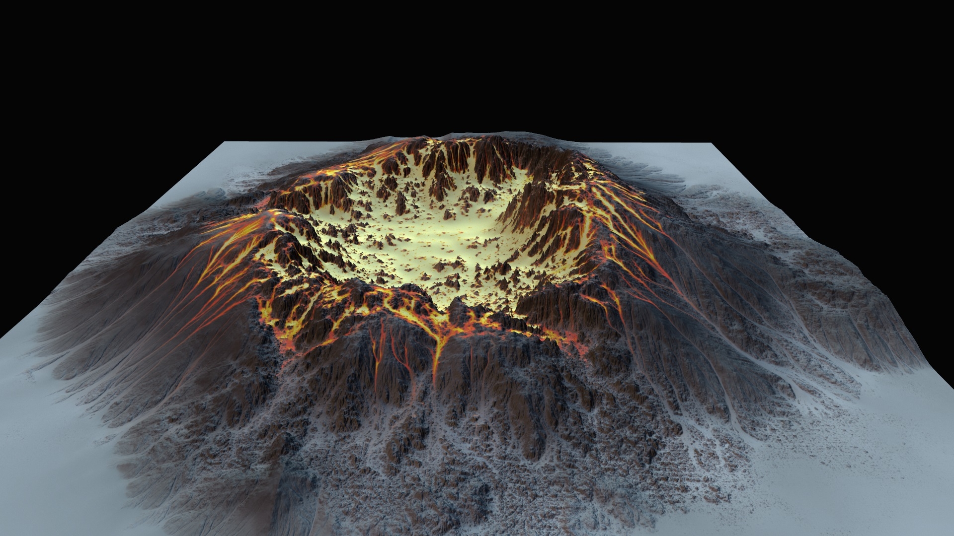 3d model volcano