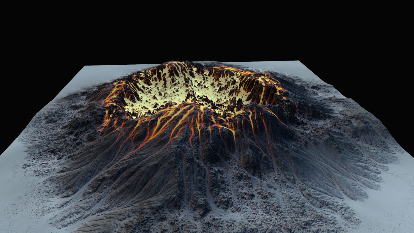 3d model volcano