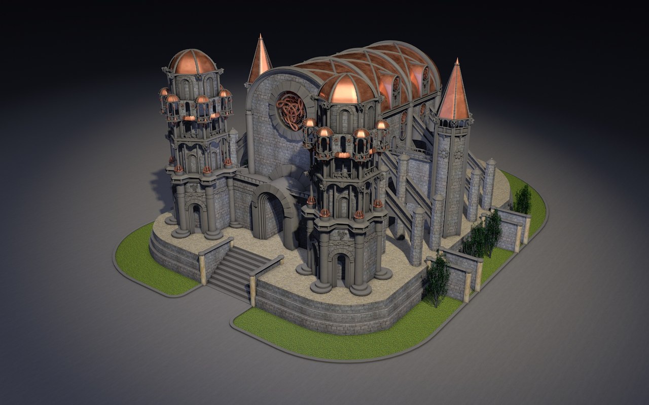 3d medieval fantasy church