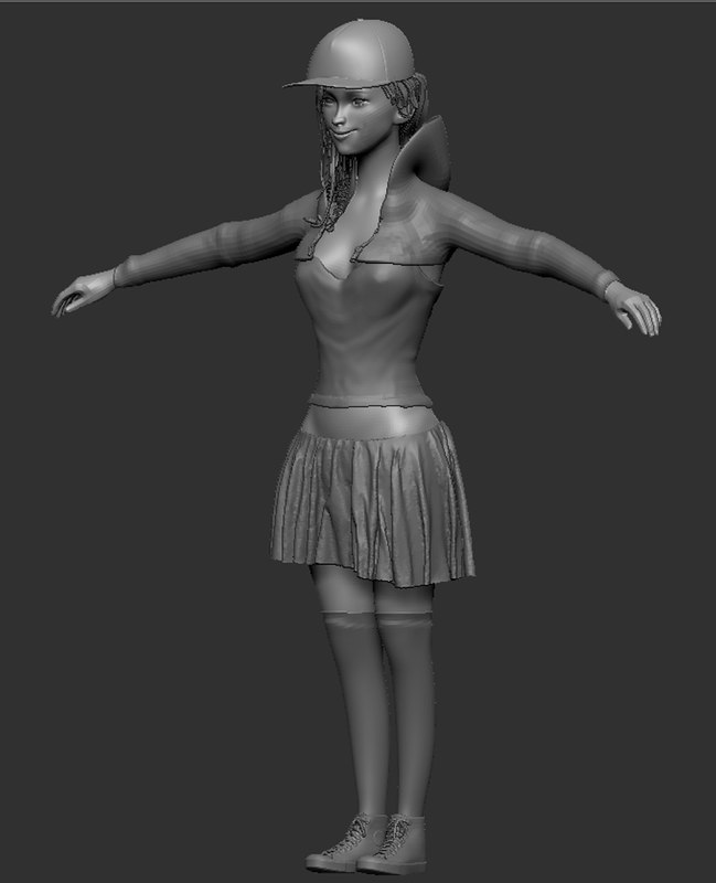 3d model girl hip hop