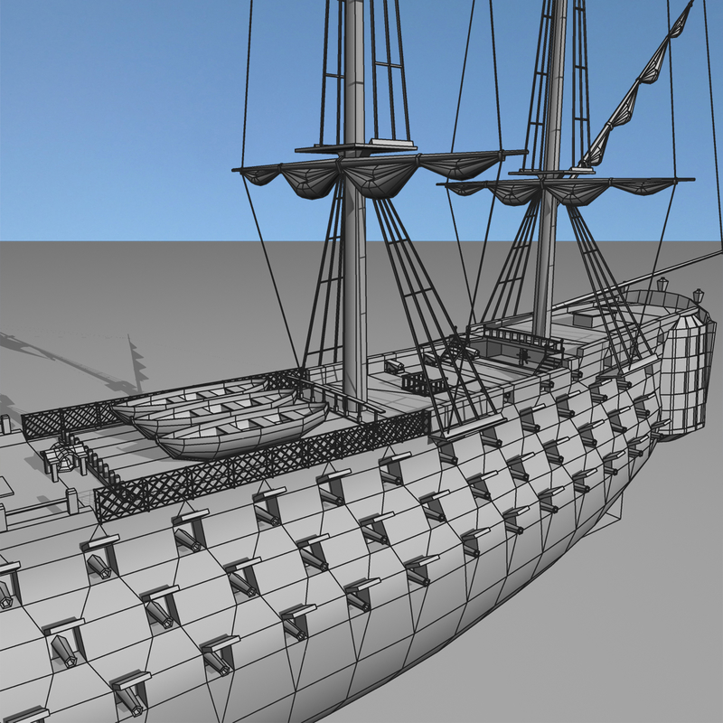 3d model sails hms victory