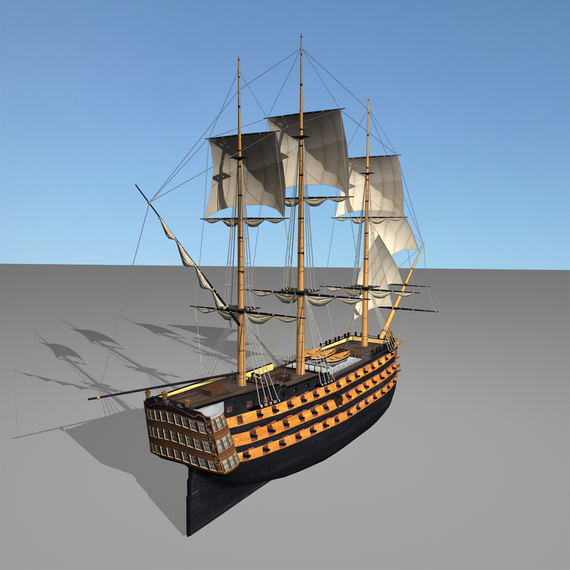3d model sails hms victory