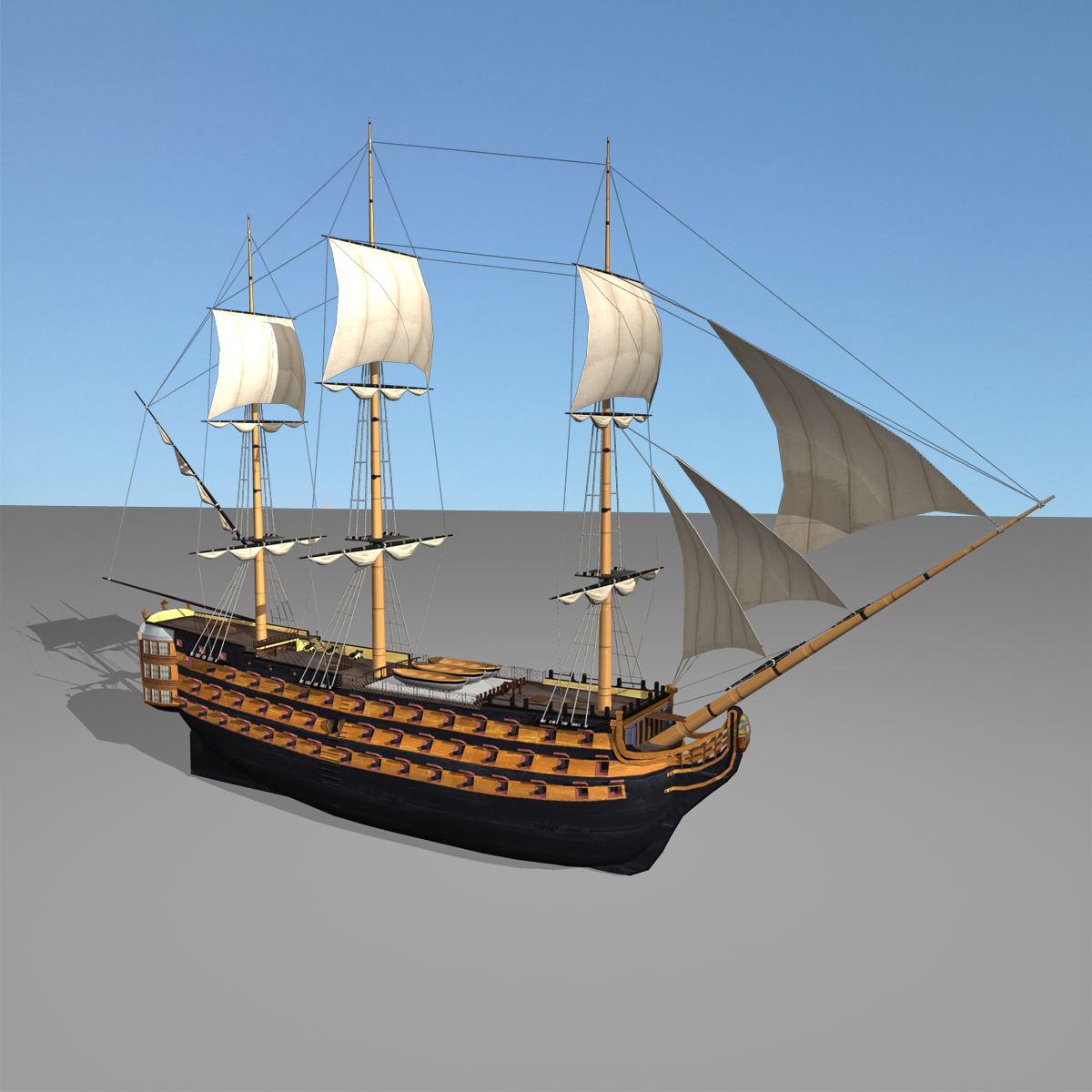 3d model sails hms victory
